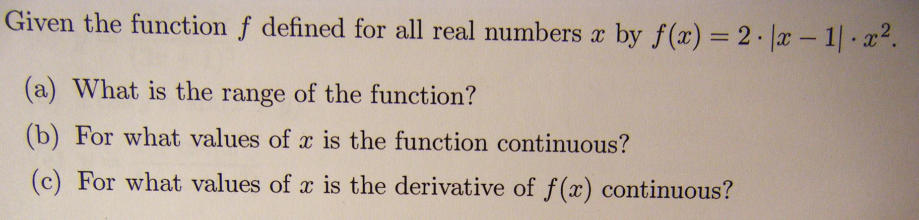 Given the function f defined for all real numbers x | Chegg.com