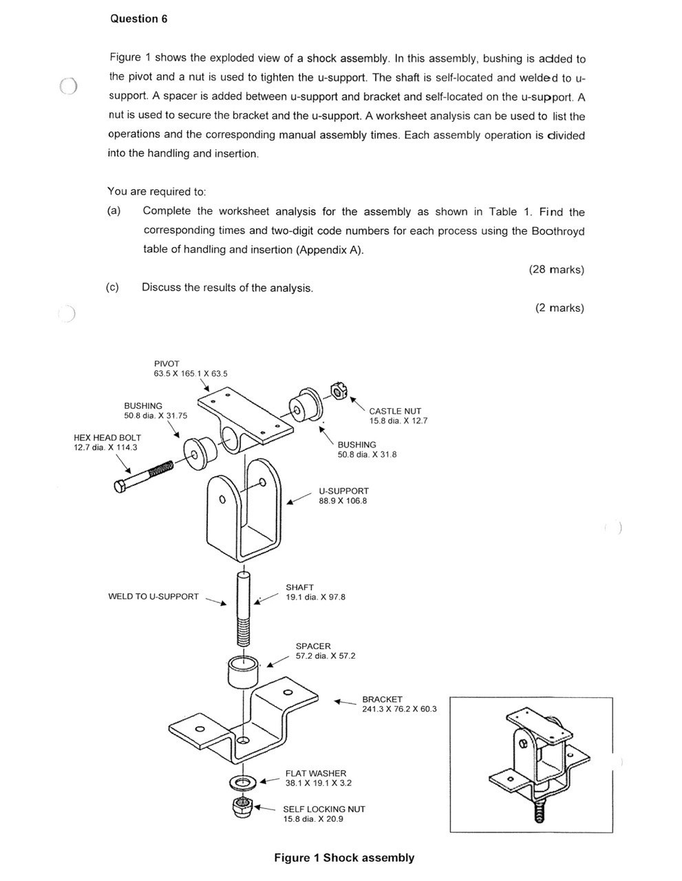 Solved helpQuestion 6Figure 1 ﻿shows the exploded view of a | Chegg.com