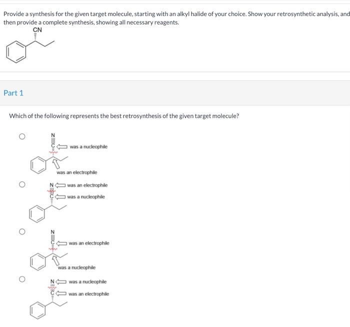 Solved Provide a synthesis for the target molecule shown | Chegg.com