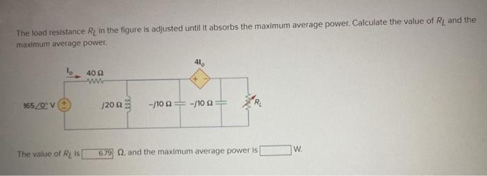 Solved The load resistance RL in the figure is adjusted | Chegg.com