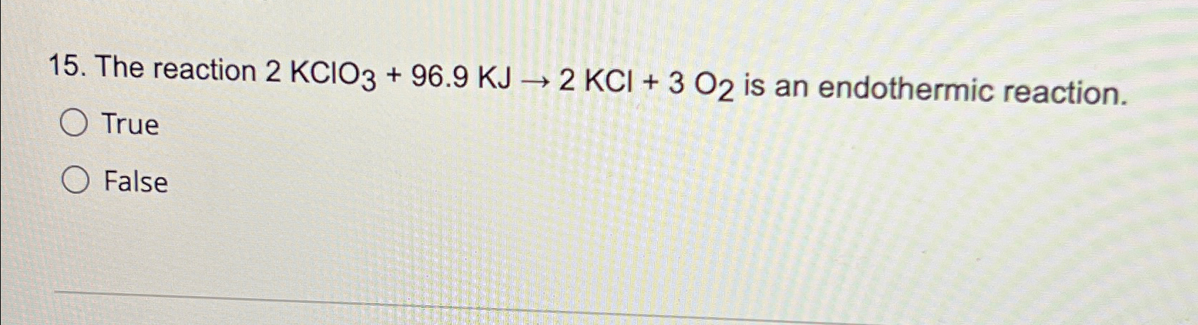 Solved The reaction 2KClO3+96.9KJ→2KCl+3O2 ﻿is an | Chegg.com