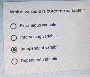 Solved Which variable is outcome variable: *Extraneous | Chegg.com