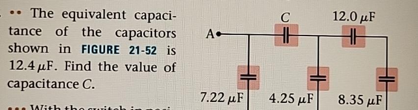 Solved The equivalent capacitance of the capacitors shown in | Chegg.com