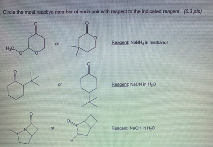 Solved Circle the most reactive member of each pair with | Chegg.com