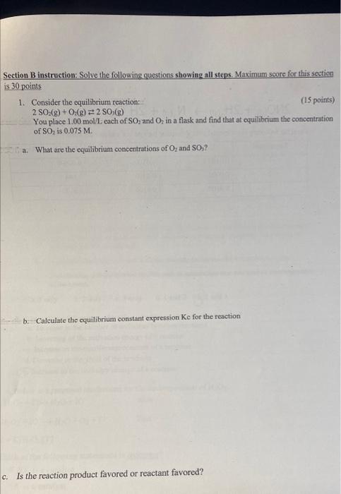 Solved Section B instruction: Solve the following questions | Chegg.com
