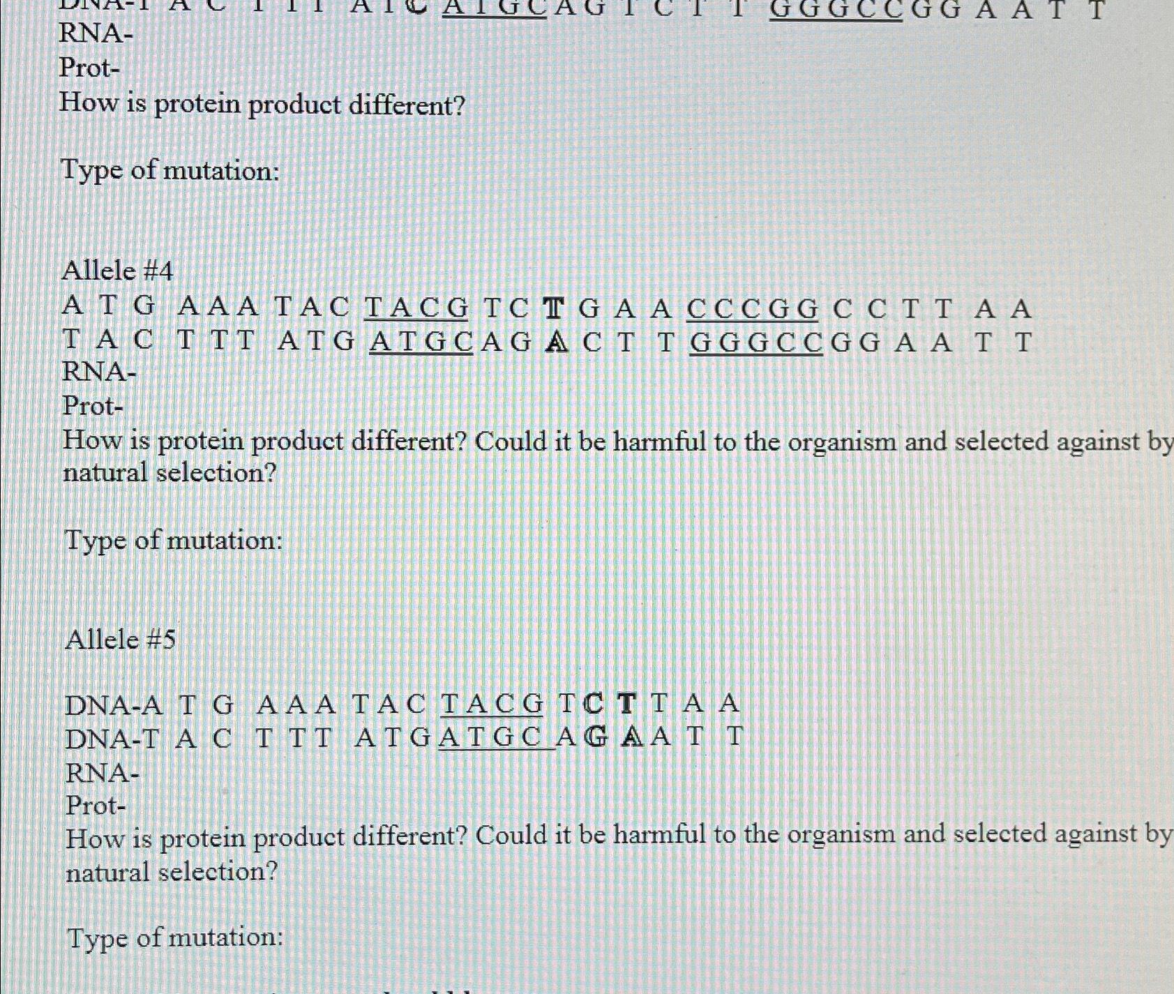 Solved RNA-Prot-How is protein product different?Type of | Chegg.com