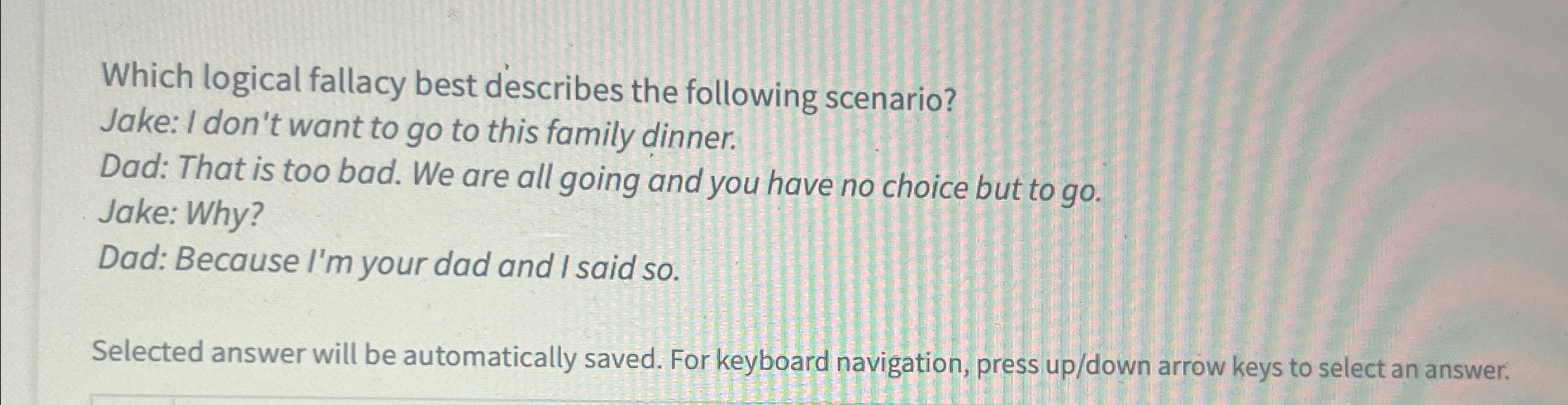 Solved Which logical fallacy best describes the following | Chegg.com