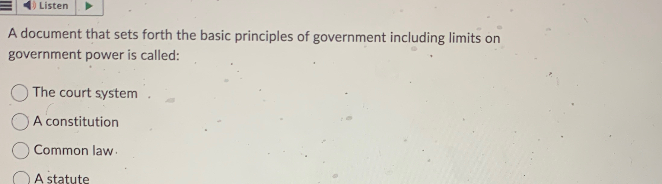 Solved ListenA document that sets forth the basic principles | Chegg.com
