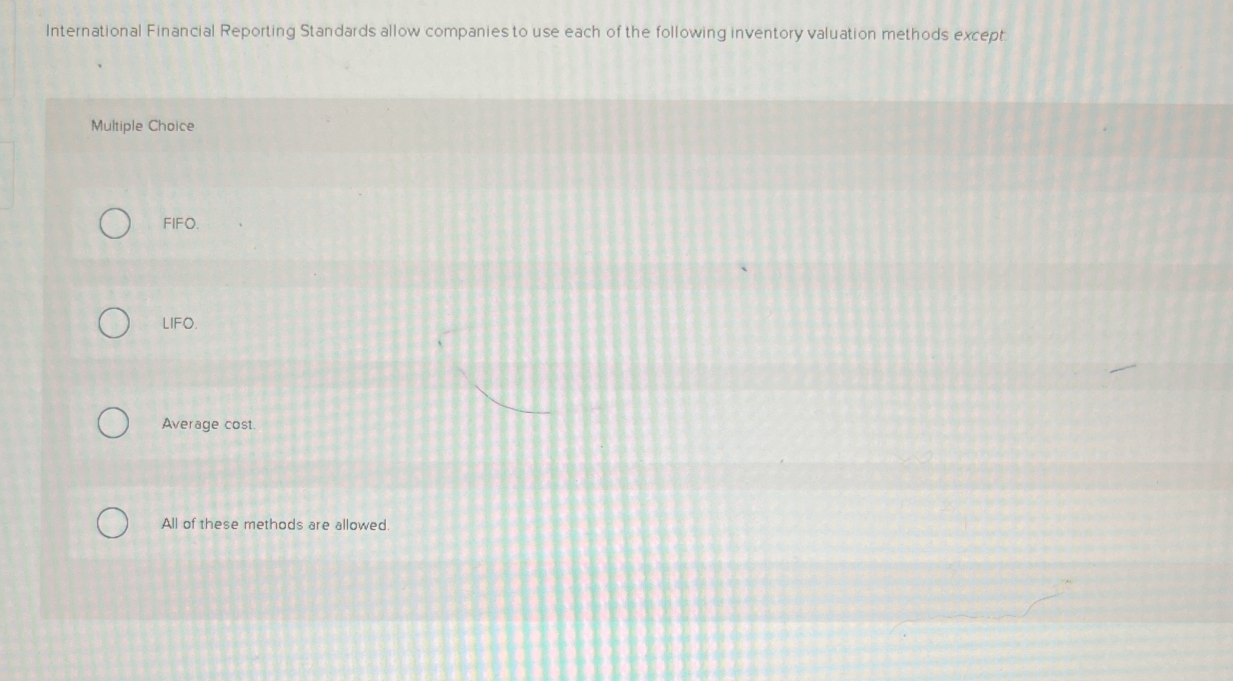 Solved International Financial Reporting Standards allow | Chegg.com