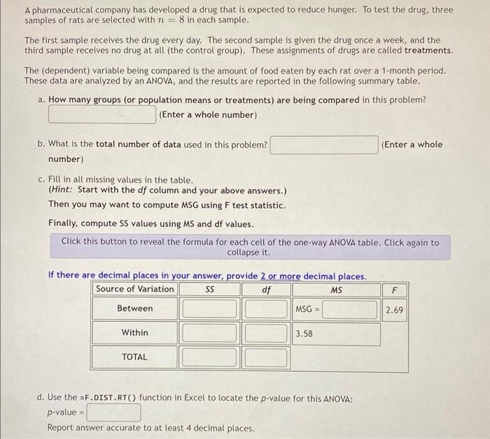 Solved A pharmaceutical company has developed a drug that is | Chegg.com