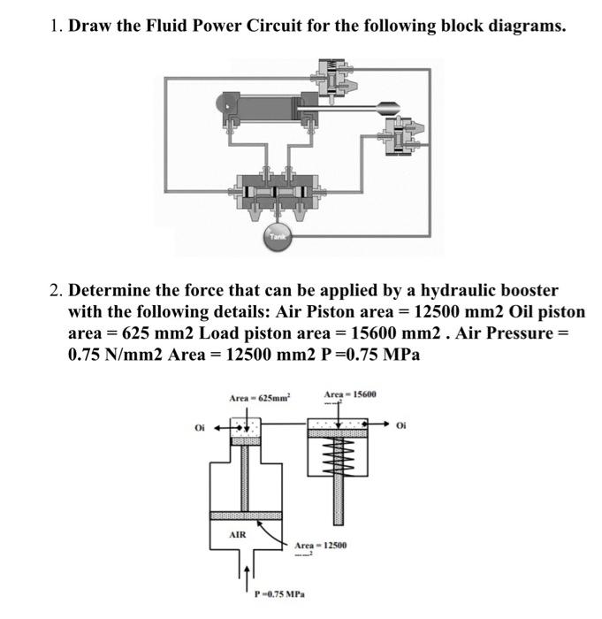 Solved 1. Draw the Fluid Power Circuit for the following | Chegg.com