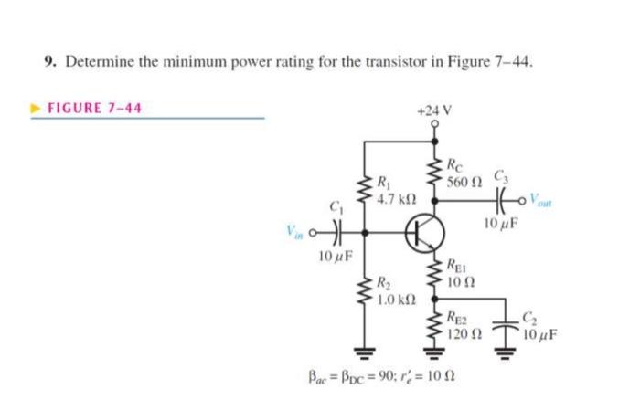 Solved Determine the maximum power rating for the transistor | Chegg.com