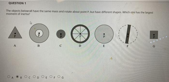 Solved QUESTION 1 The objects below all have the same mass | Chegg.com