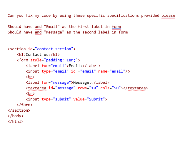 Solved Can you fix my code by using these specific | Chegg.com