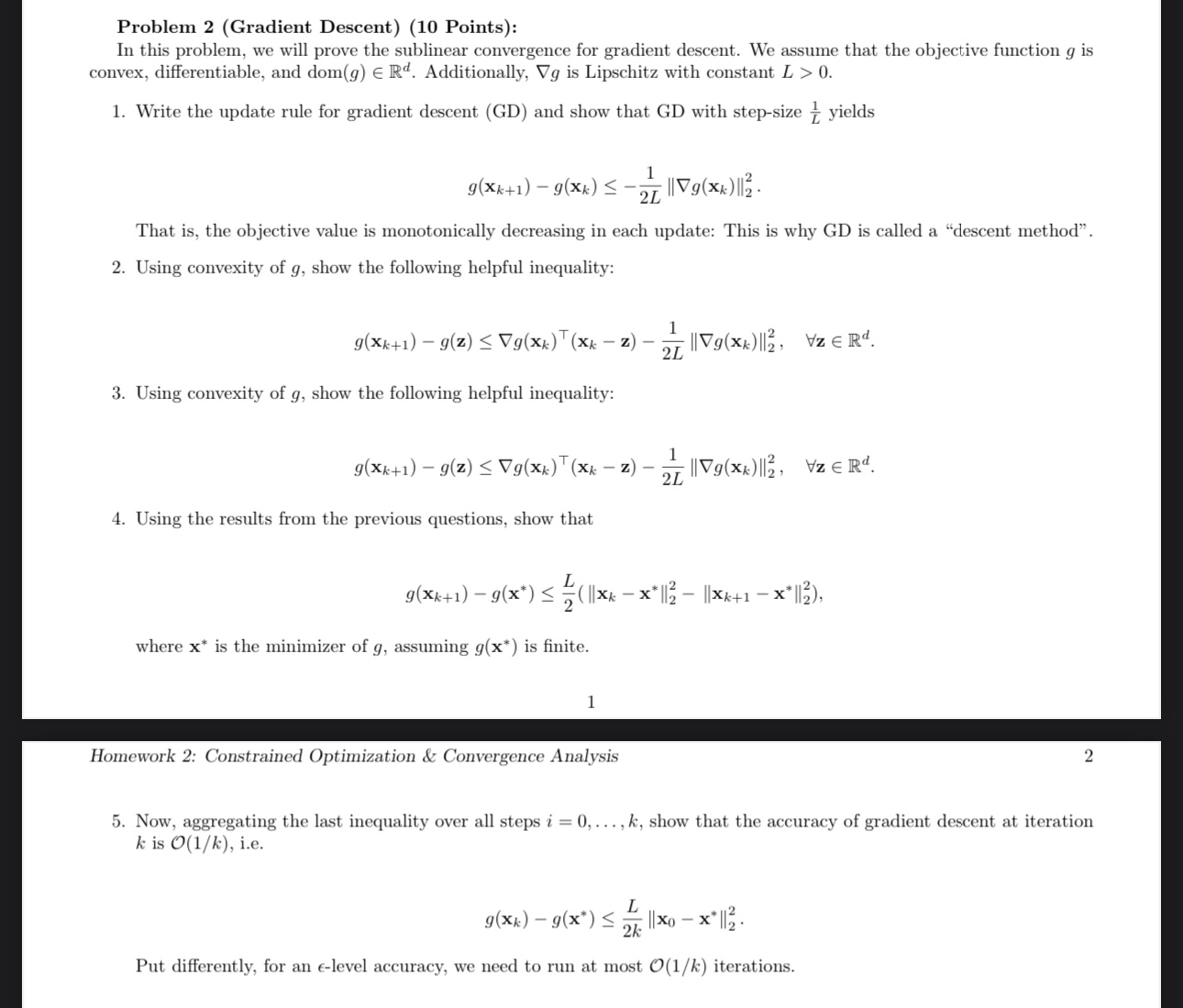 Problem 2 (Gradient Descent) (10 ﻿Points):In this | Chegg.com