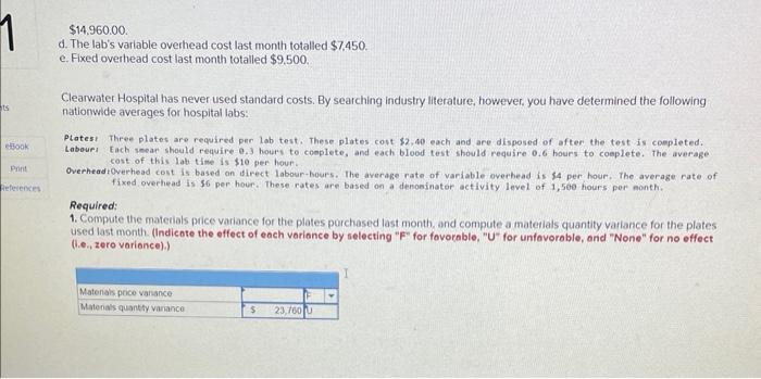Solved Problem 10-32 Comprehensive Variance Analysis in a | Chegg.com