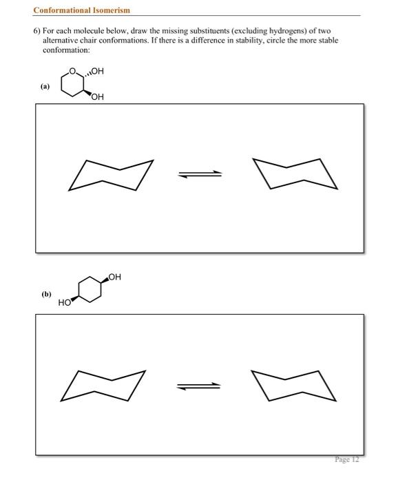 Solved 6) For each molecule below, draw the missing | Chegg.com