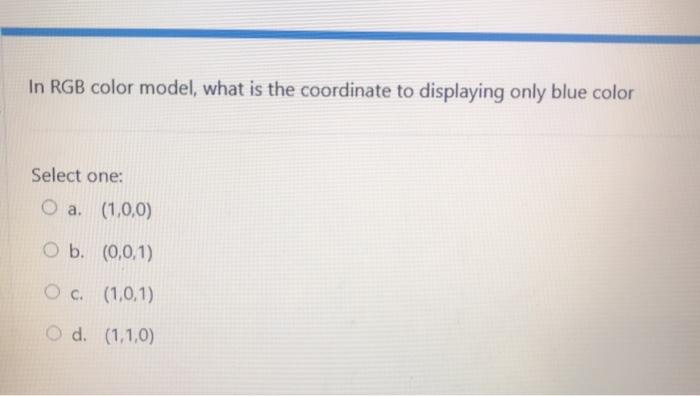 Solved In RGB color model, what is the coordinate to | Chegg.com