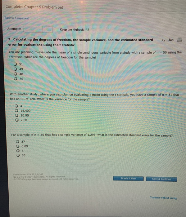 Solved Complete: Chapter 9 Problem Set Back to Assignment | Chegg.com