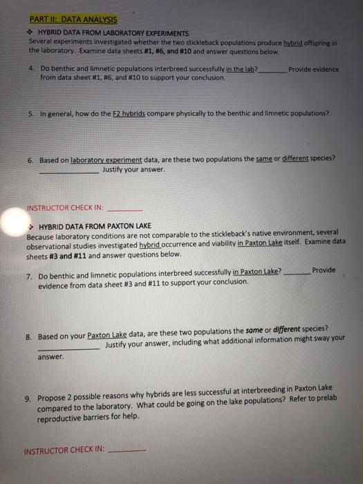 Solved HYBRID DATA FROM LABORATORY EXPERIMENTS Several | Chegg.com