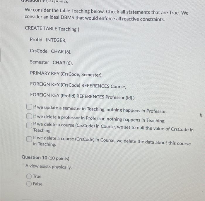 Solved Check all that apply. We consider the constraint: A | Chegg.com