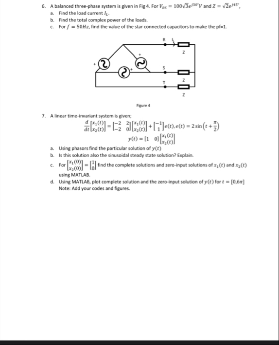Solved A balanced three-phase system is given in Fig 4. ﻿For | Chegg.com