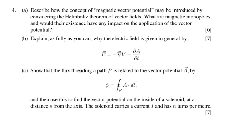 Solved (a) ﻿Describe how the concept of "magnetic vector | Chegg.com
