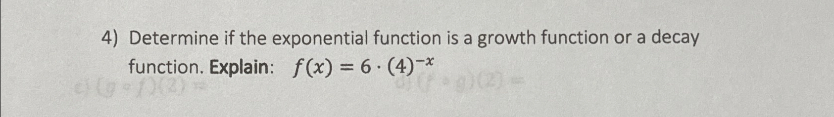 Solved Determine if the exponential function is a growth | Chegg.com