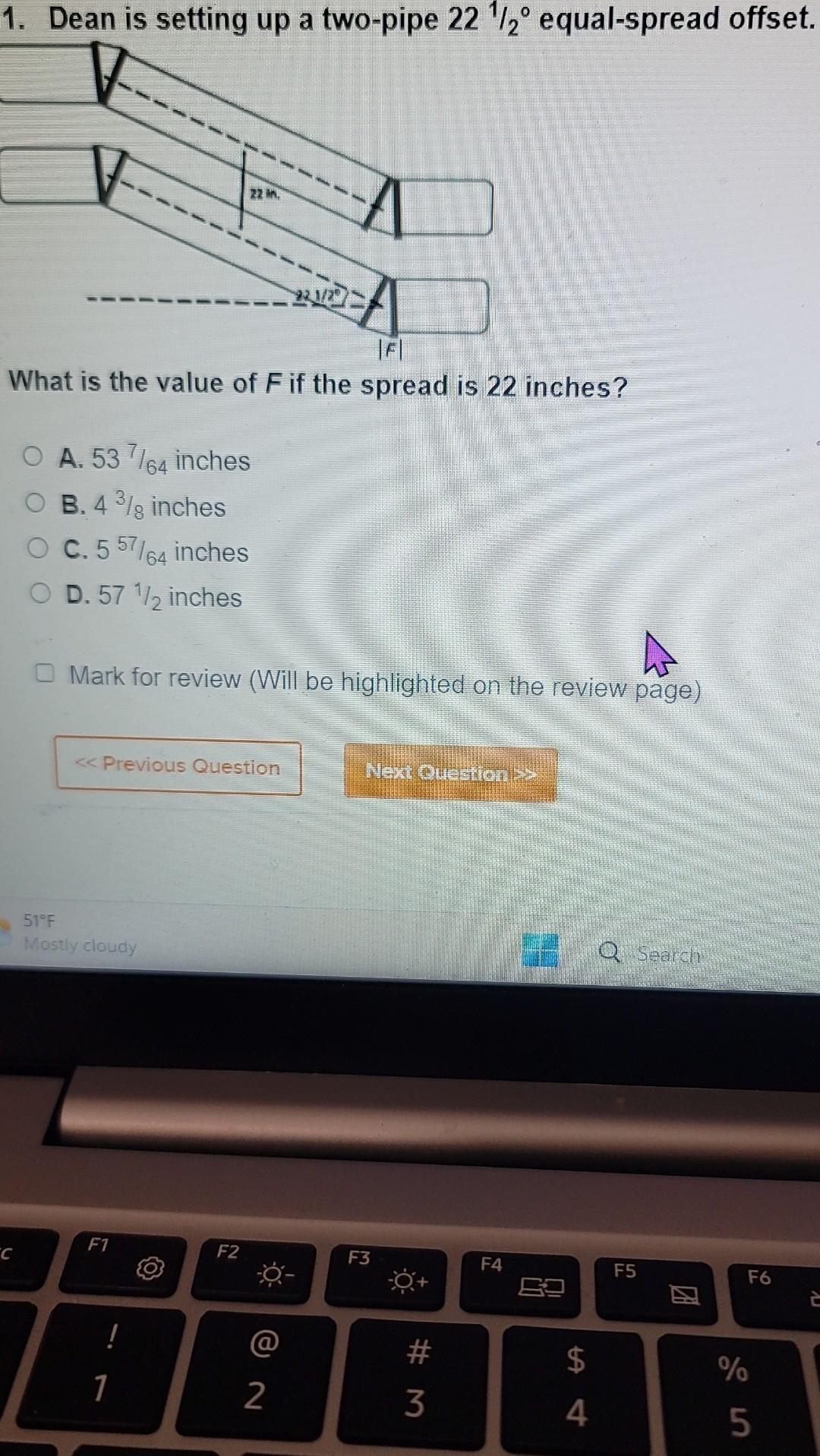 Solved 1. Dean is settinq up a two-pipe 222∘1 equal-spread | Chegg.com