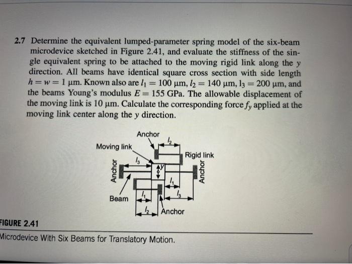 Solved 2.7 Determine the equivalent lumped-parameter spring | Chegg.com