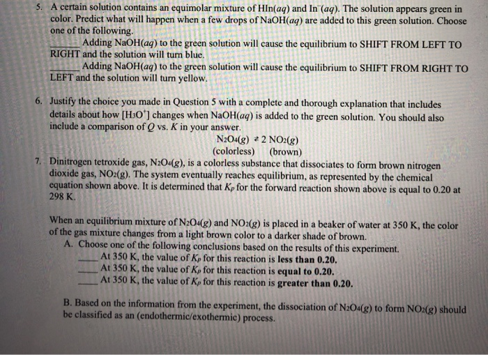 Solved 5. A certain solution contains an equimolar mixture | Chegg.com
