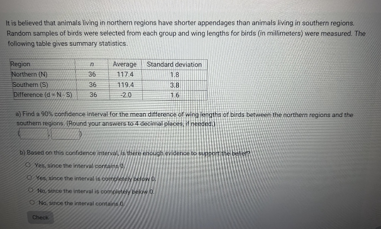 Solved It is believed that animals living in northern | Chegg.com