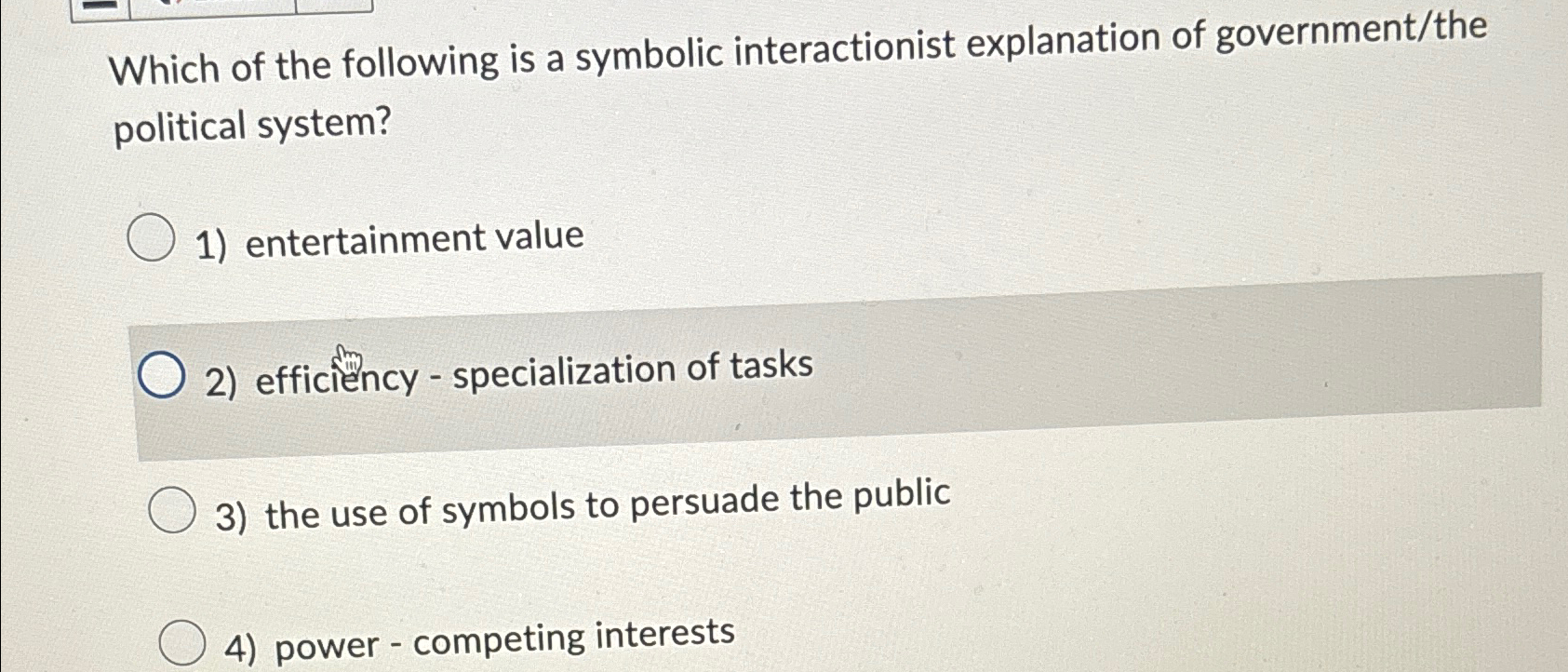 Solved Which of the following is a symbolic interactionist | Chegg.com