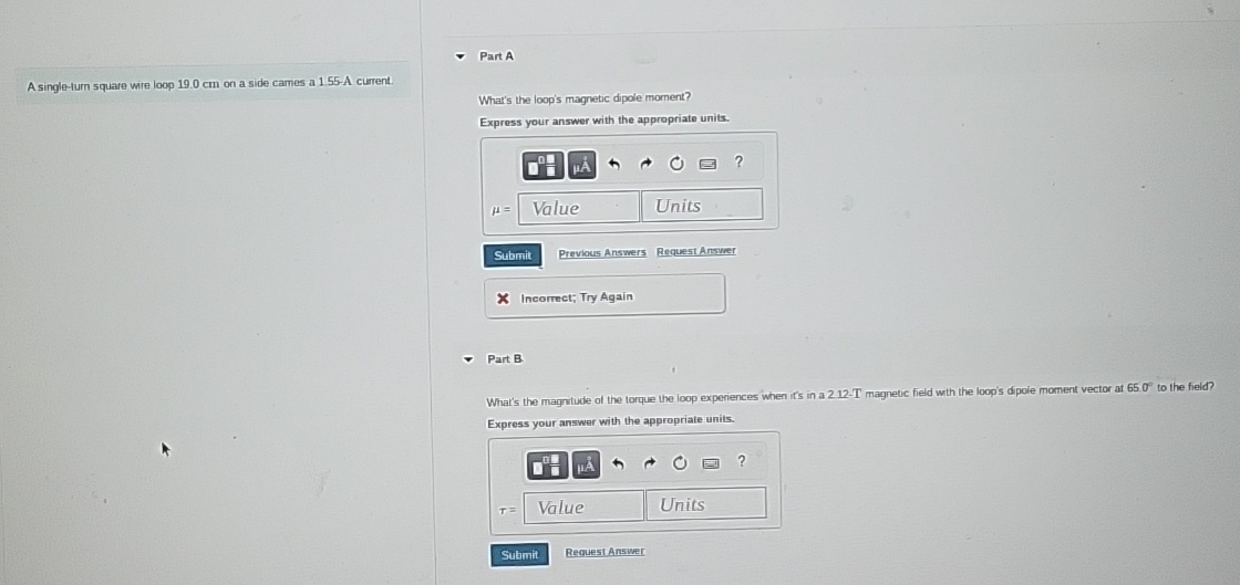 Solved A single-furn square wire loop 19.0cm ﻿on a side | Chegg.com