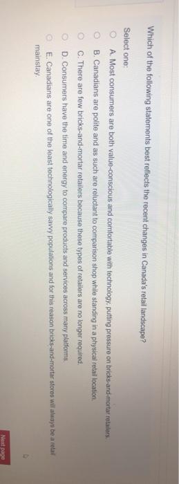 Solved Which of the following statements best reflects the | Chegg.com