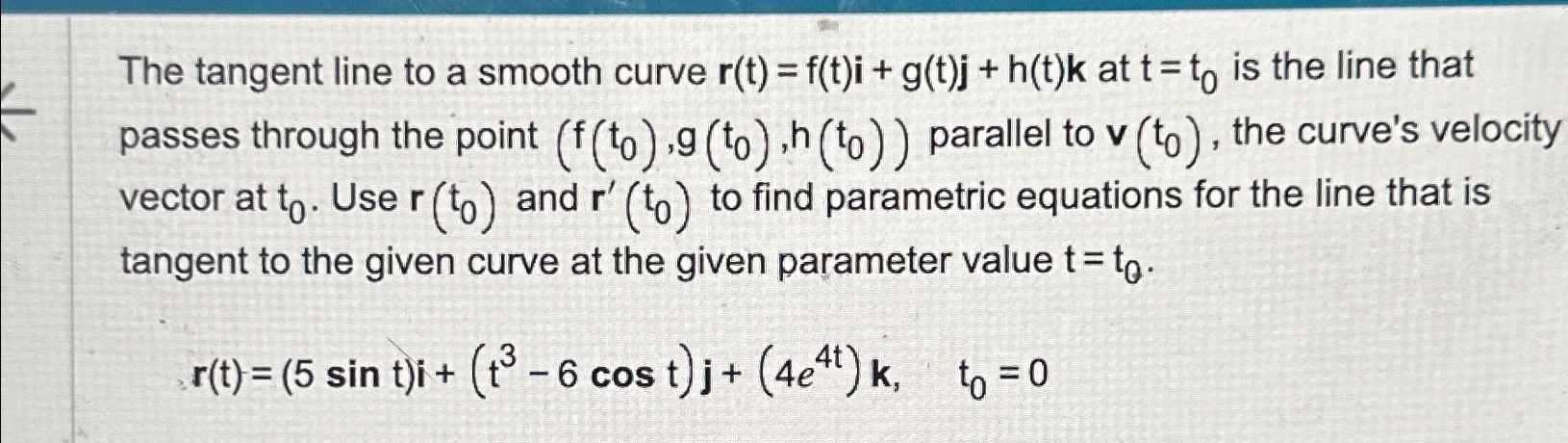 Solved The tangent line to a smooth curve | Chegg.com