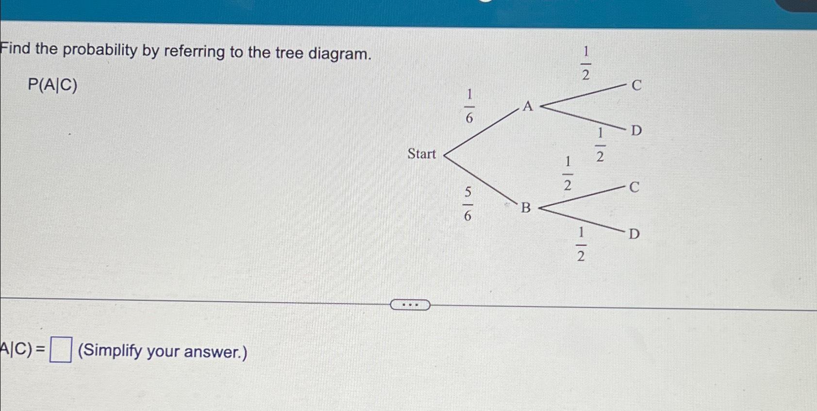 Solved Find the probability by referring to the tree | Chegg.com