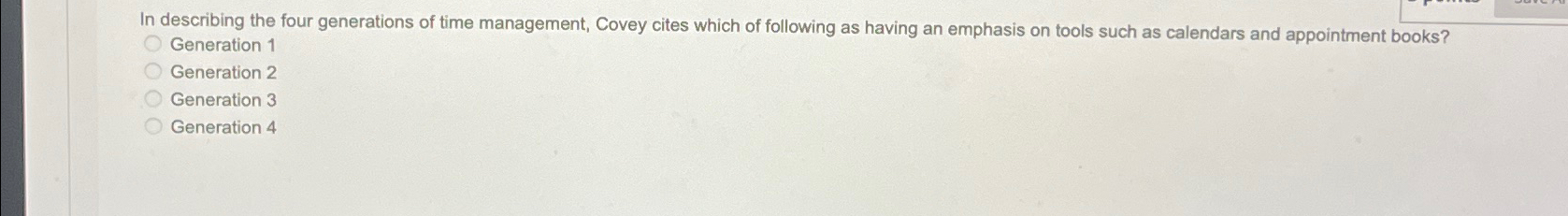 Solved In describing the four generations of time | Chegg.com