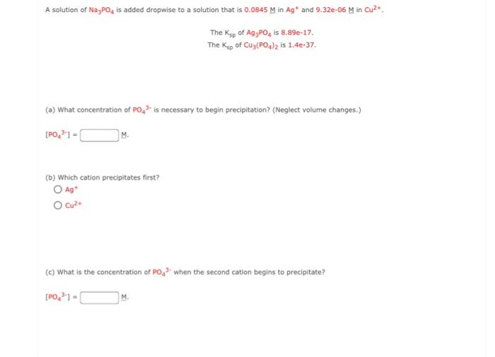 Solved A solution of Na PO is added dropwise to a solution | Chegg.com