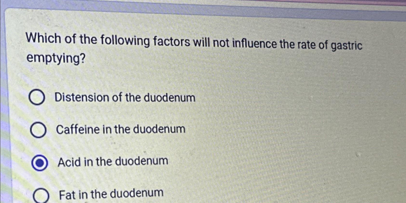 Solved Which of the following factors will not influence the | Chegg.com