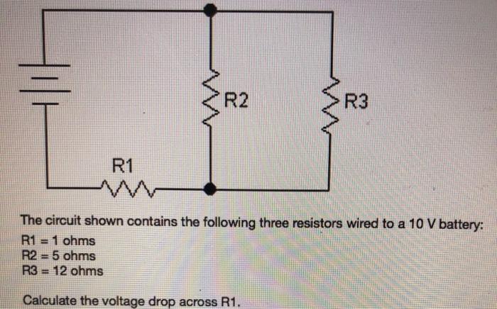 Solved R2 R3 R1 The circuit shown contains the following | Chegg.com