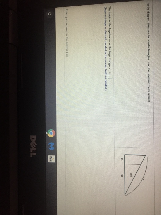 Solved In the diagram, there are two similar triangles. Find | Chegg.com