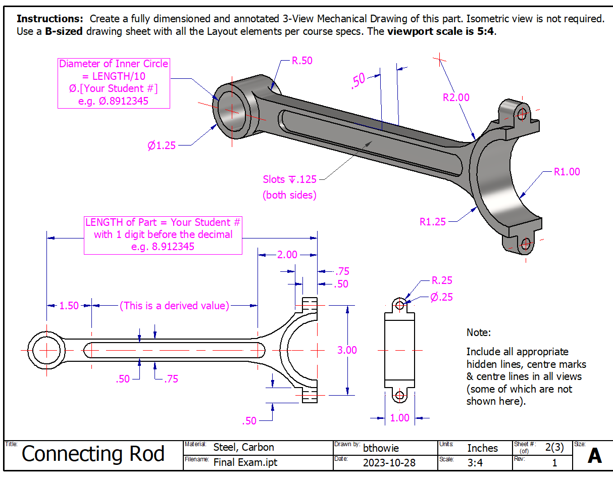 [Solved]: Instructions: Create a fully dimensioned and annot