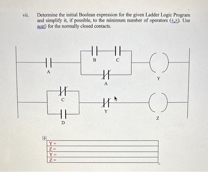 Solved ii. Determine the initial Boolean expression for the | Chegg.com