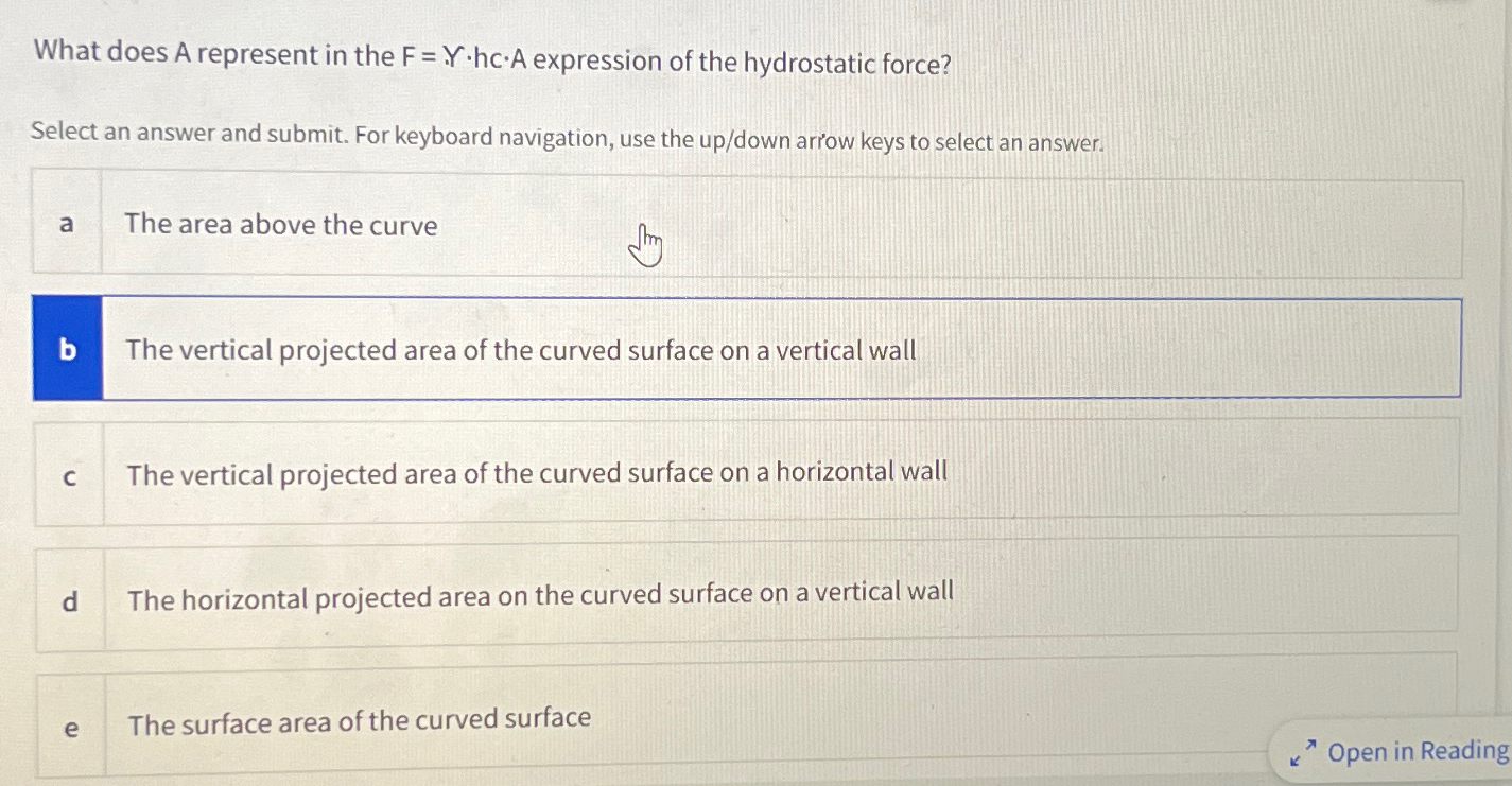 Solved What does A represent in the F=Y*hc* ﻿A expression of | Chegg.com