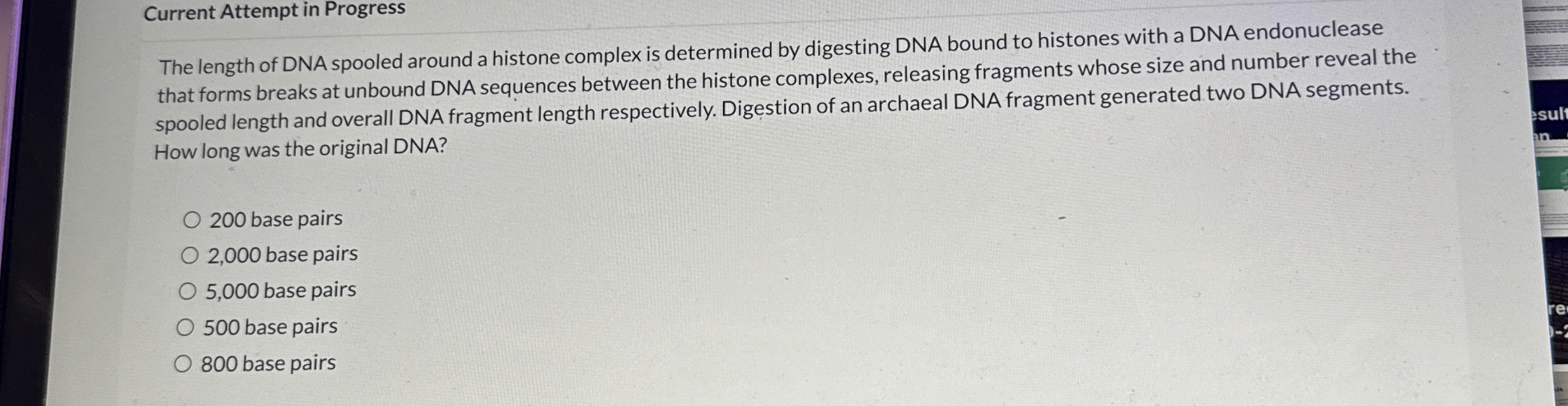 Solved Current Attempt in ProgressThe length of DNA spooled | Chegg.com