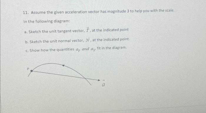 11. Assume the given acceleration vector has | Chegg.com
