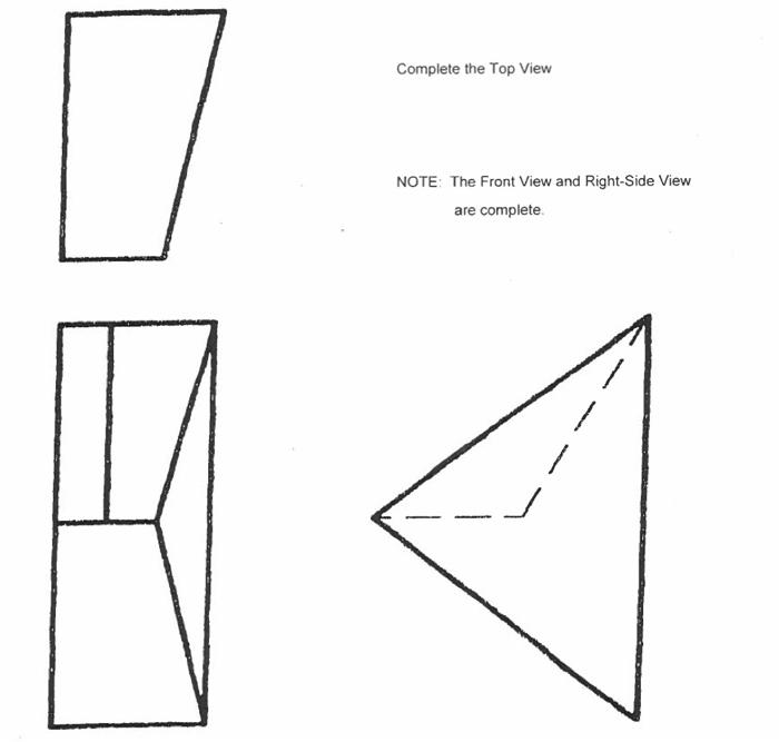 Solved Complete the Top View NOTE: The Front View and | Chegg.com