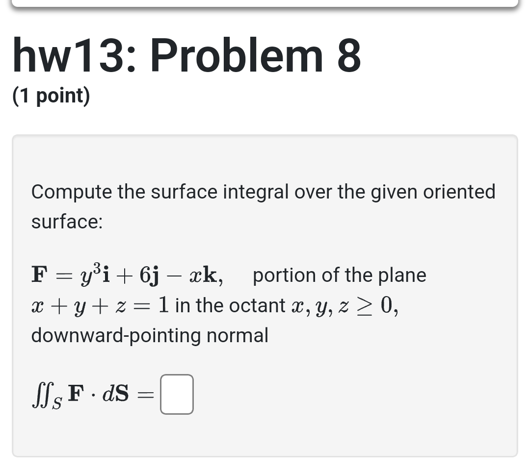 Solved Hw13 Problem 81 ﻿pointcompute The Surface Integral 5257