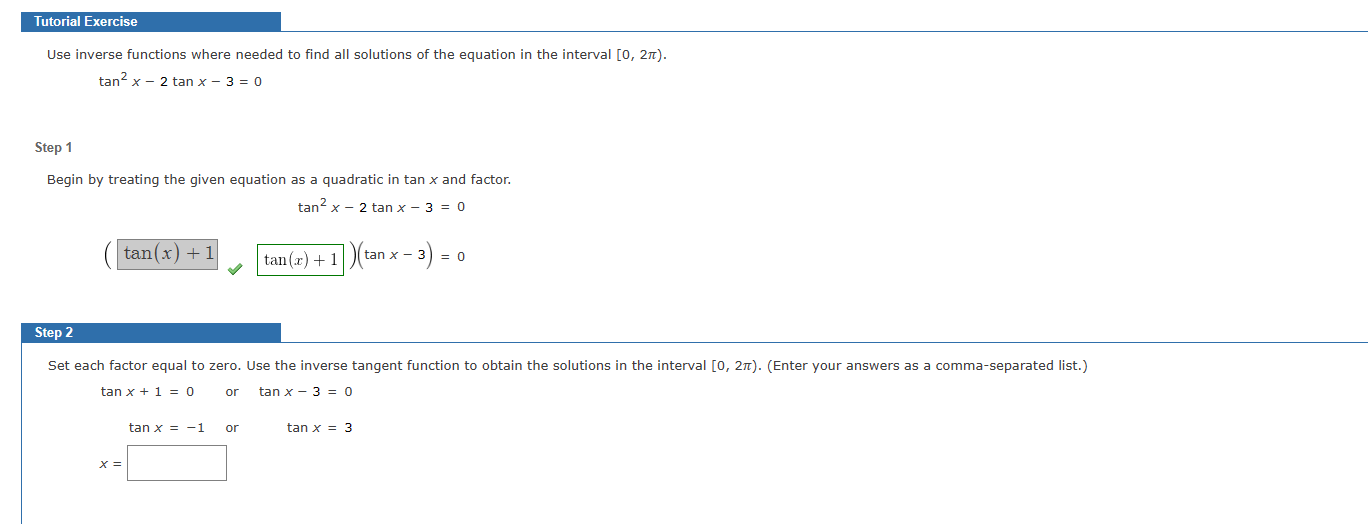 Solved Use inverse functions where needed to find all | Chegg.com